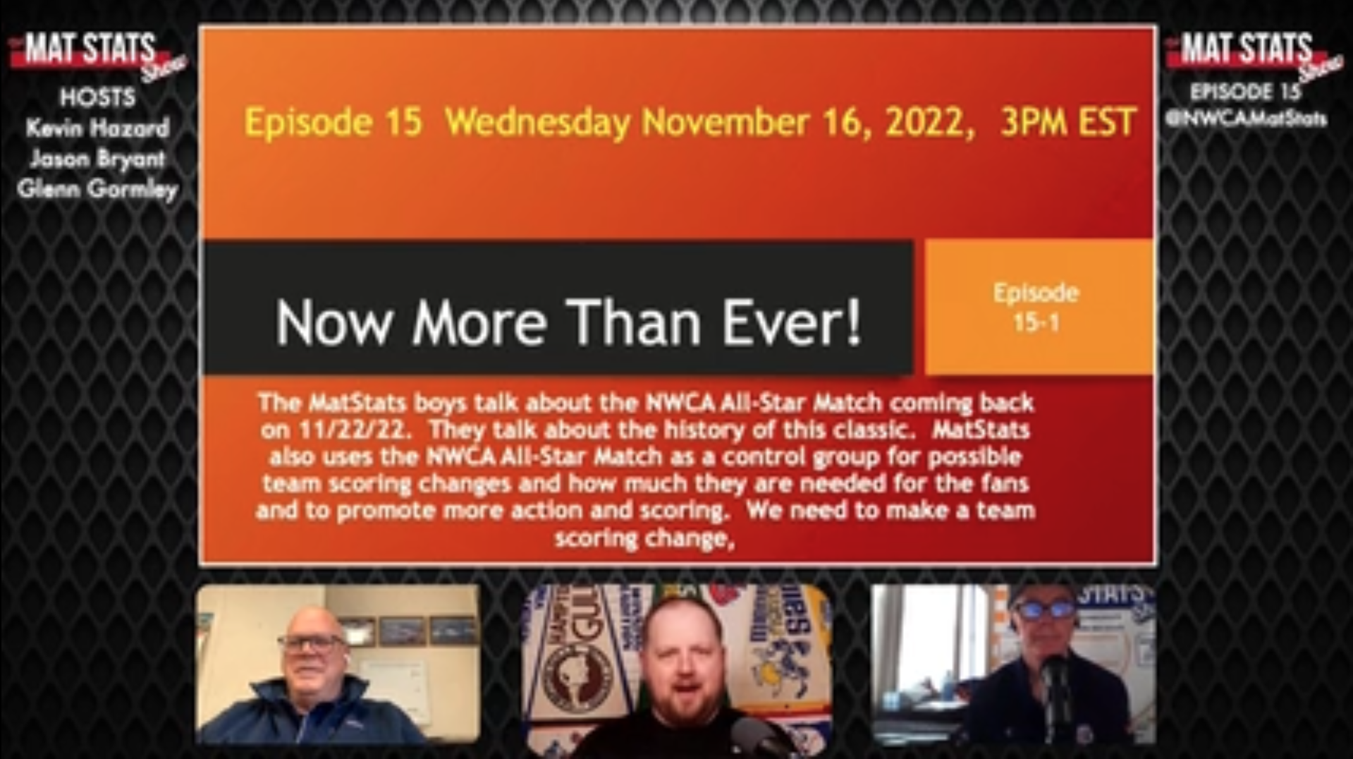 The Mat Stats Show | Episode # 15 (Now More Than Ever) | NWCA